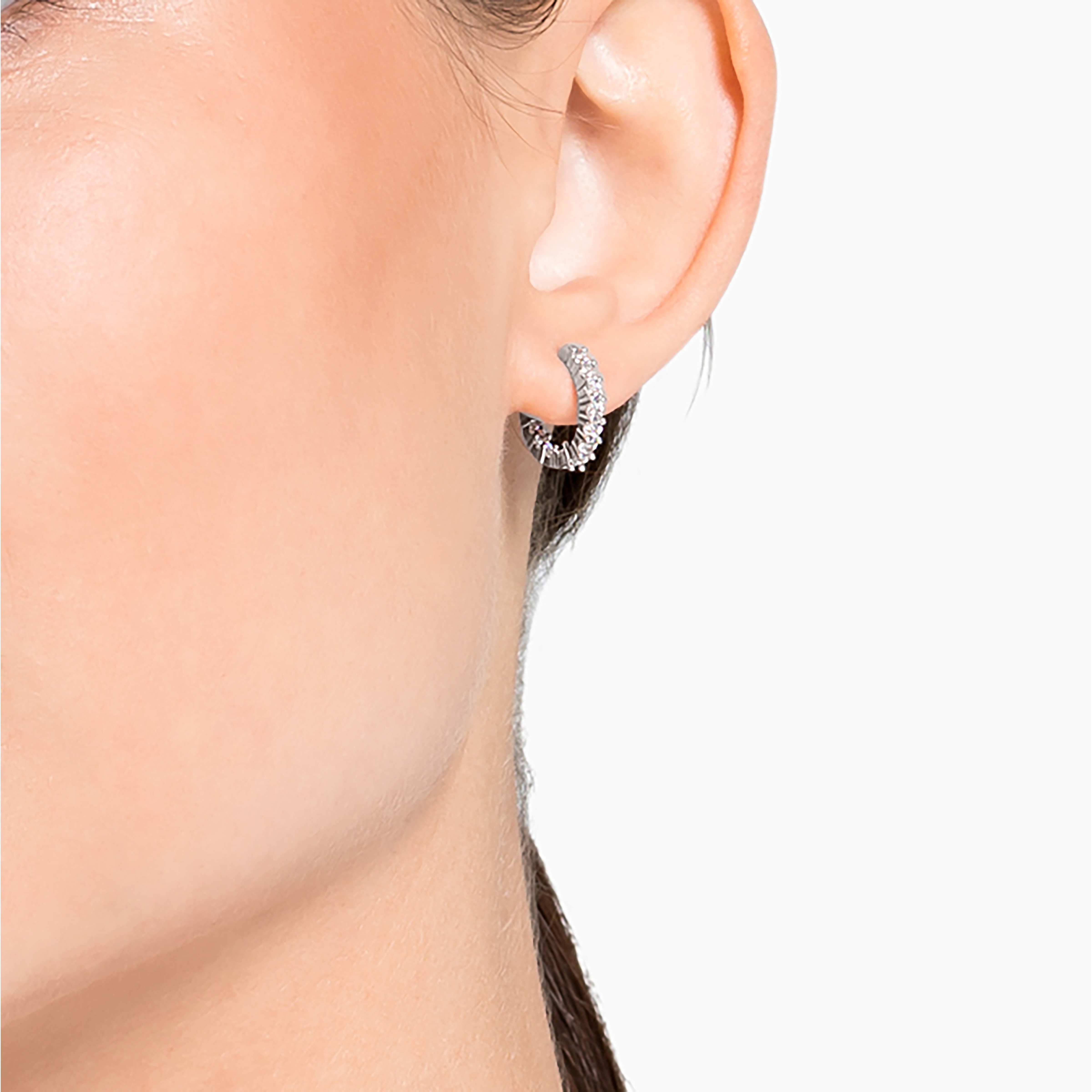 Swarovski stone hoop pierced earrings store