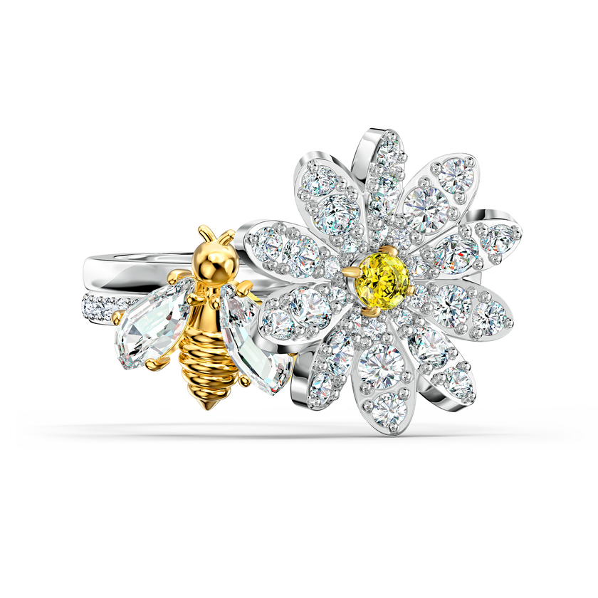 Buy Swarovski Eternal Flower Ring Set, Yellow, Mixed metal finish | 5512661